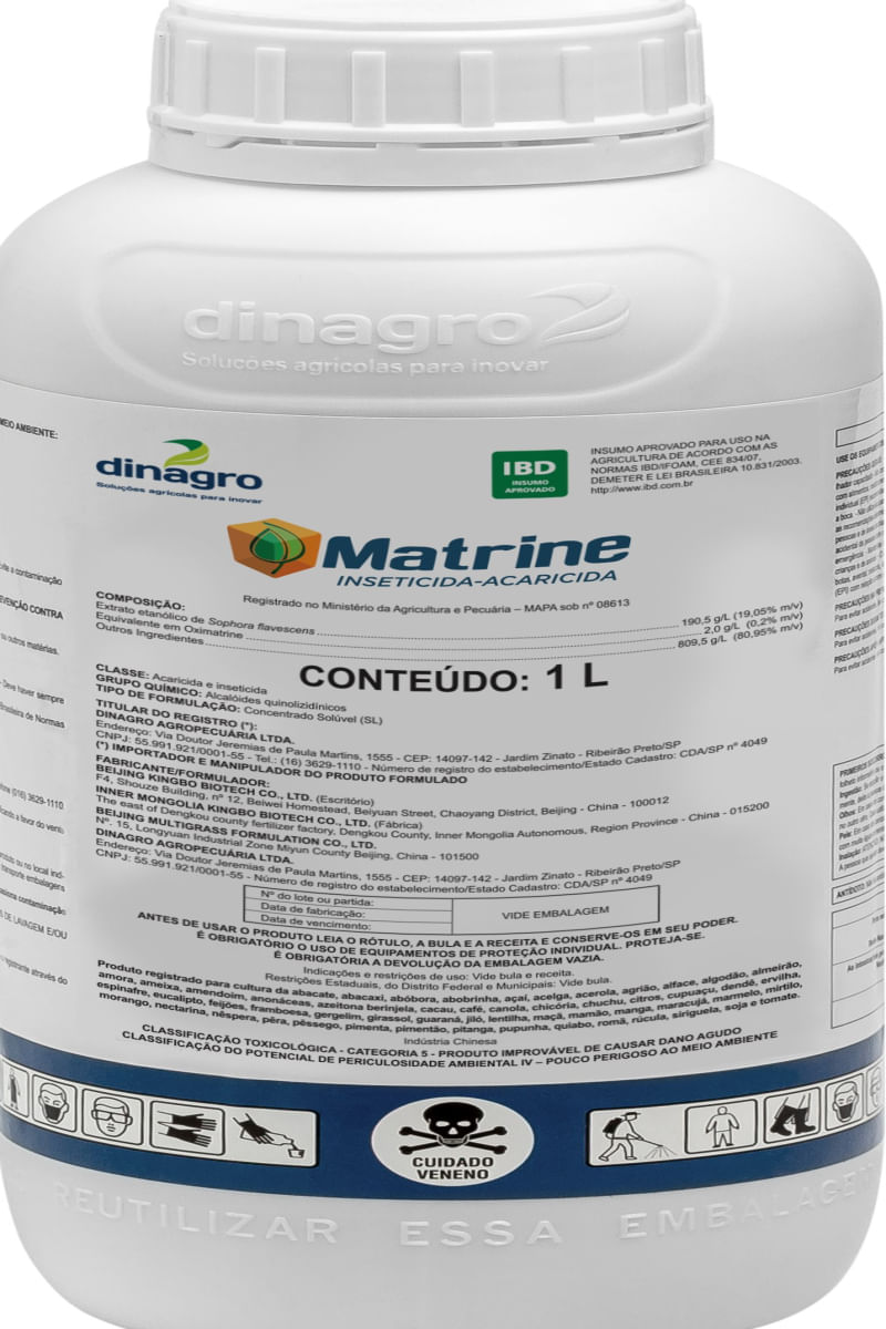 Matrine Inseticida-Acaricida 12 Lts - 12x1L